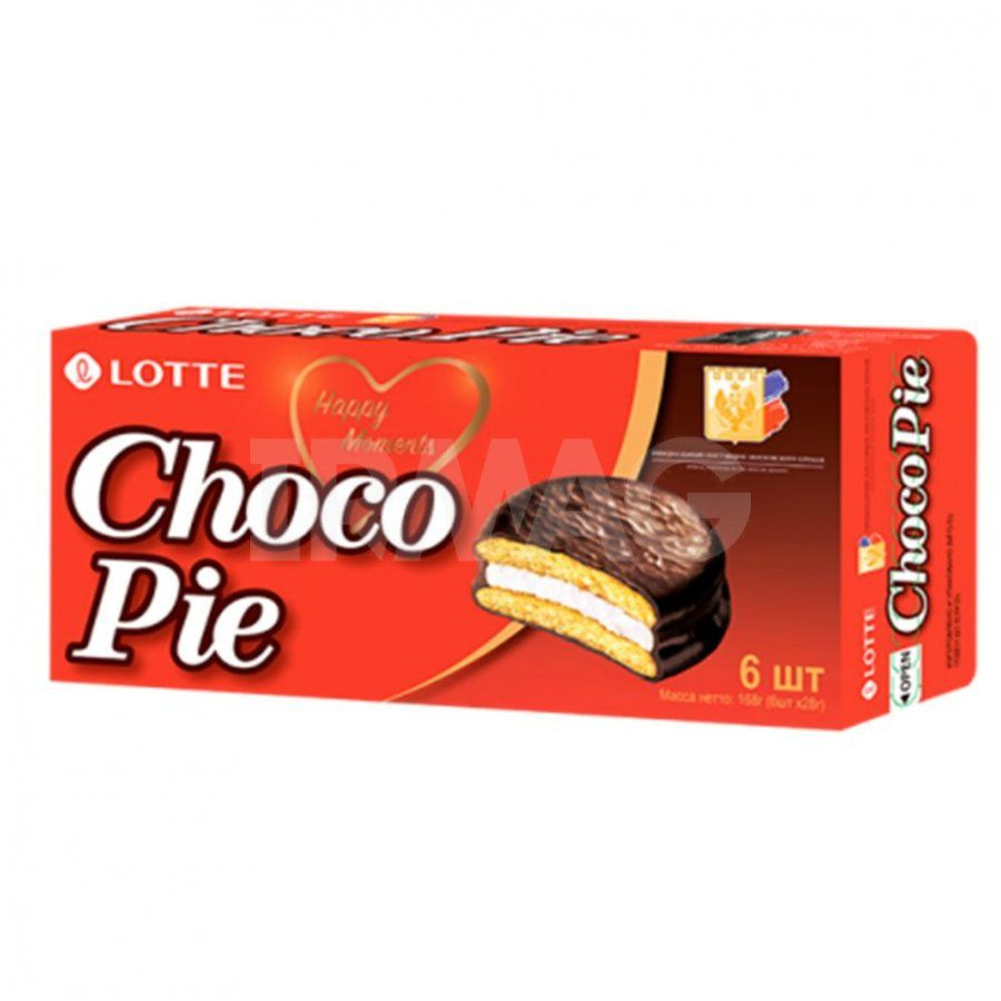 Печенье Lotte Choco Pie оригинальный вкус пирожное прослоенное