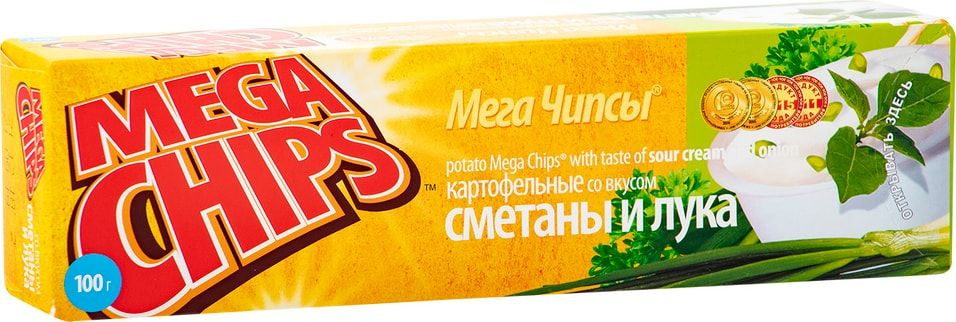 Чипсы Mega Chips Сметана и лук 100г х 2шт - купить с доставкой по выгодным ценам в интернет ...