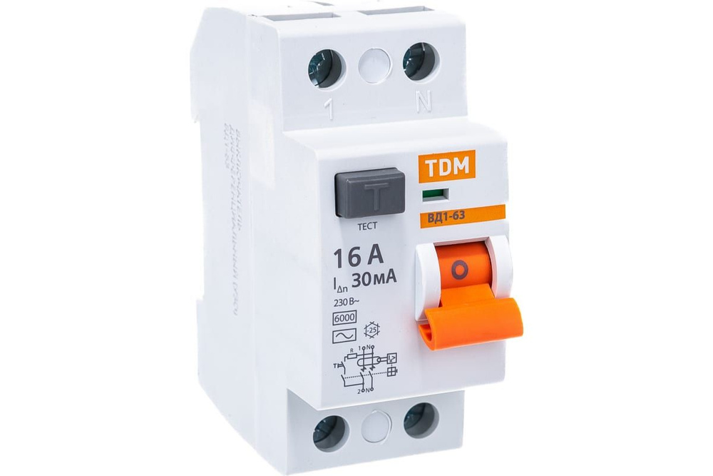 Устройство защитного отключения TDM ВД1-63 2Р 16А 30мА SQ0203-0004 ...