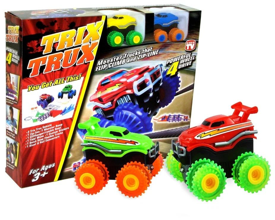 Конструктор гоночная трасса, Монстр-Трак, канатный трек 2 машинки / "Trix Trux" / набор ...