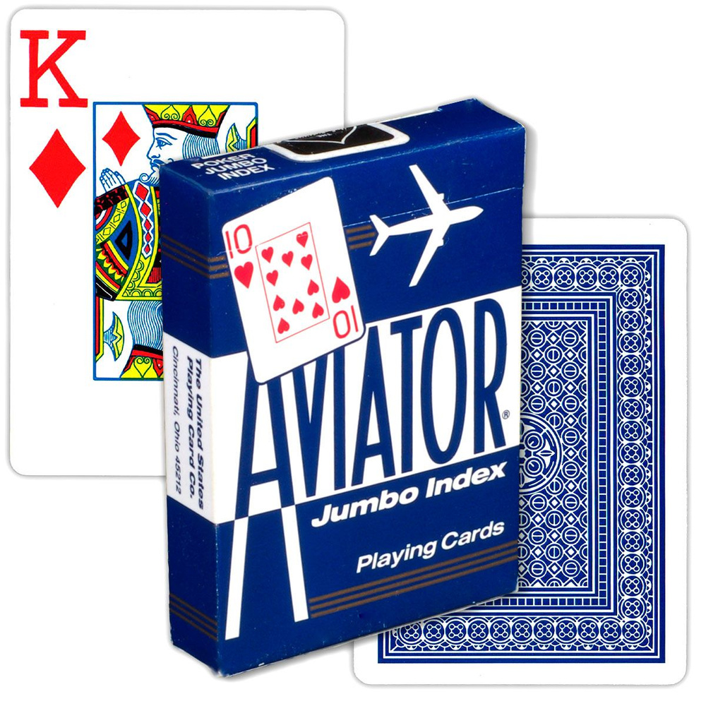Aviator Jumbo Index (Blue), простые гладкие карты американского ...