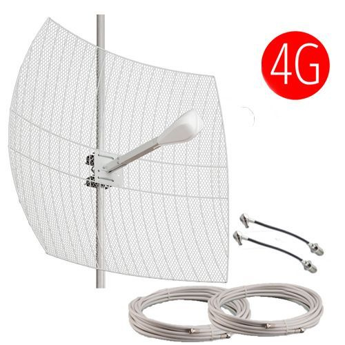 Комплект с мощной 3G 4G параболической антенной на 27 дБ + кабель 5 м ...