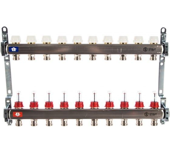 Коллектор из нержавеющей стали с расходомерами STOUT 10 выходов SMS ...