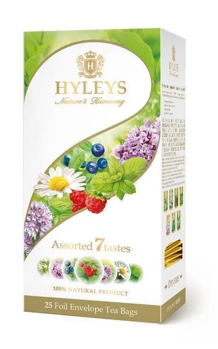 HYLEYS Чай в пакетиках Ассорти Гармония природы, 7 вкусов, 25 пакетиков ...