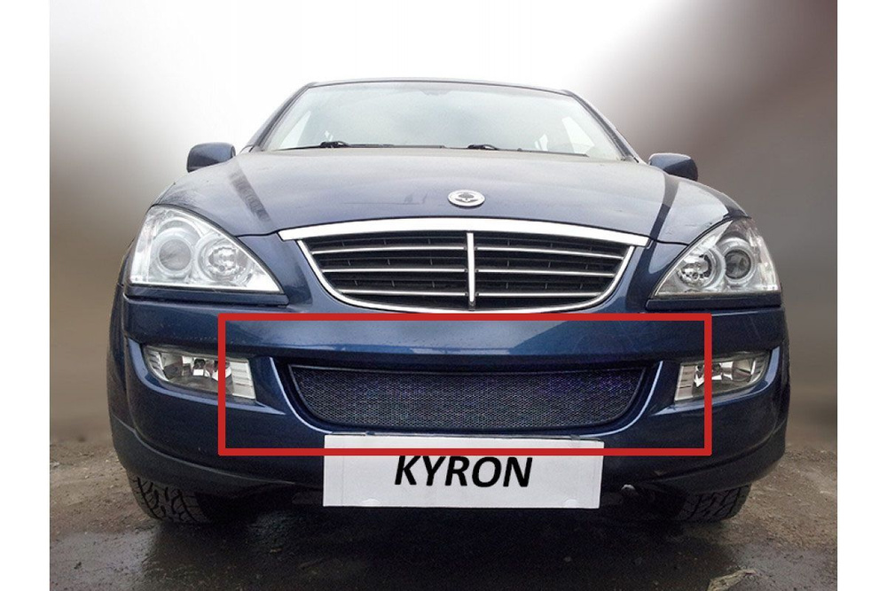 Защитная сетка радиатора черная SsangYong Kyron (2007-2015) рестайлинг ...