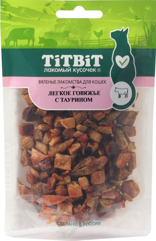 Лакомство TiTBiT для кошек, легкое говяжье с таурином, 25 г - купить с ...