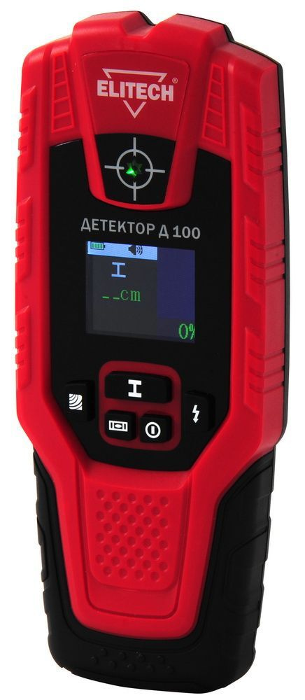 Детектор металла и проводки Elitech Д 100, до 100 мм, красный - купить ...