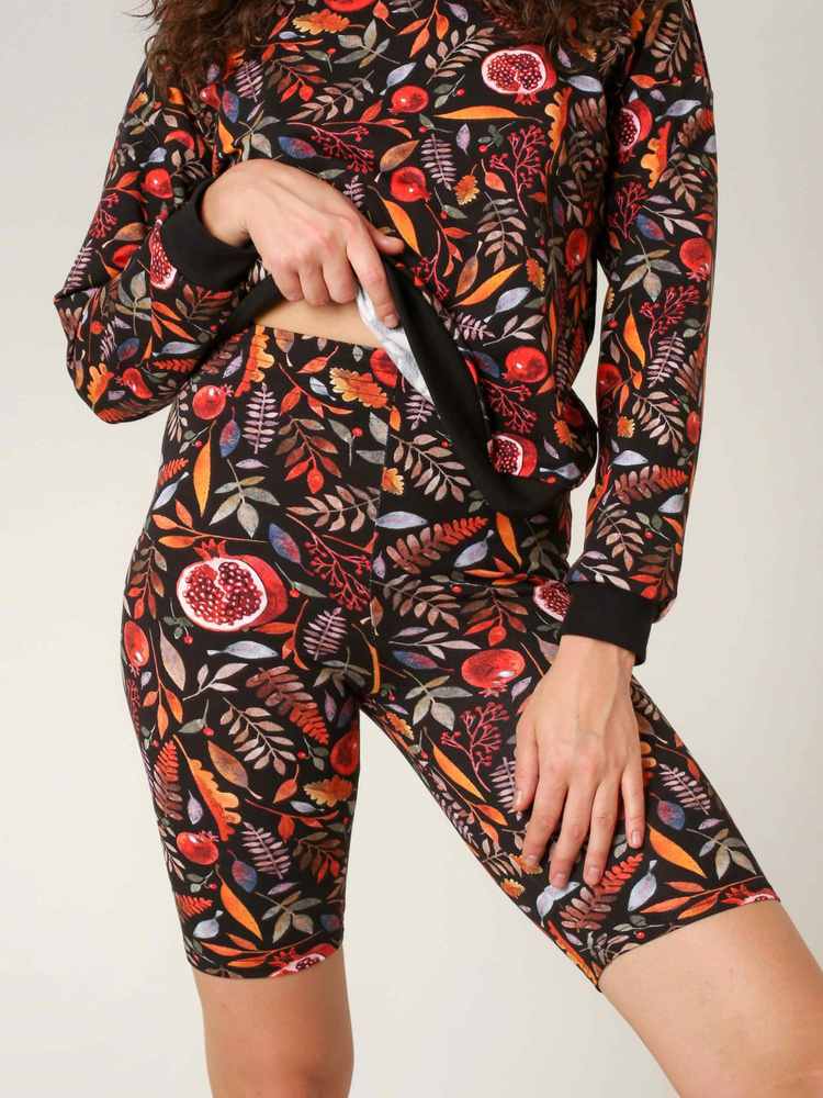 Велосипедки Женский la-lama Повседневный бордовый, черный, размер 46 Хлопок, Лайкра Йога, Фитнес ...