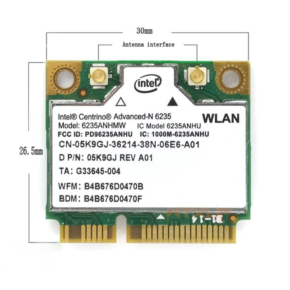 Двухдиапазонная Wi-Fi-карта Для Ноутбука, INTEL 6235 ANHMW Mini PCI-E 2 ...