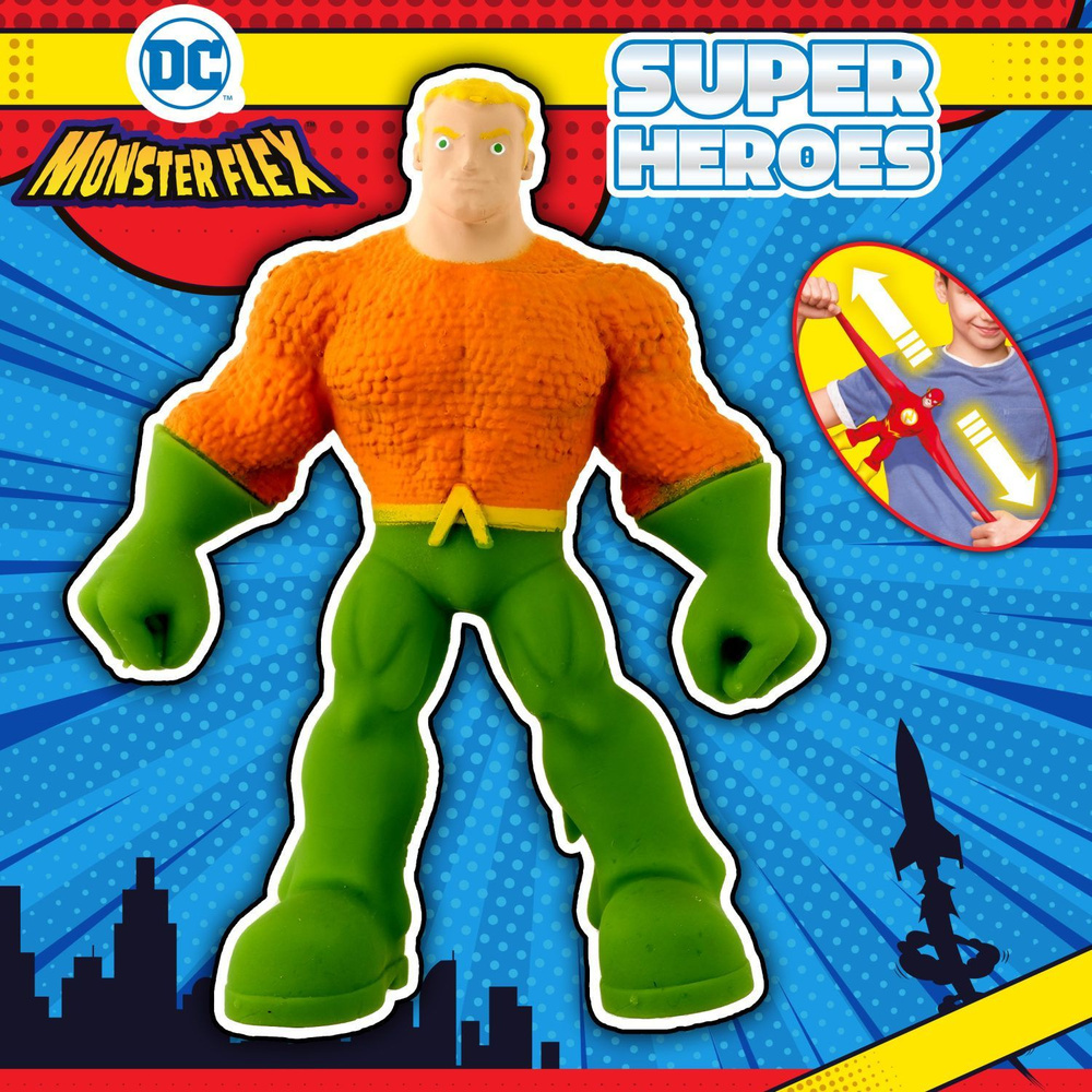 Игрушка антистресс 1TOY MONSTER FLEX SUPER HEROES, Aquaman/Аквамен ...