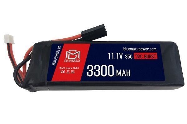 Аккумулятор LiPo, 3300 mAh, 11.1V, 35C, стик (BlueMax) - купить с ...