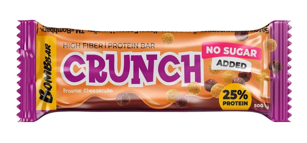 Протеиновый батончик Bombbar Протеиновые батончики Crunch 50 г, Чизкейк ...