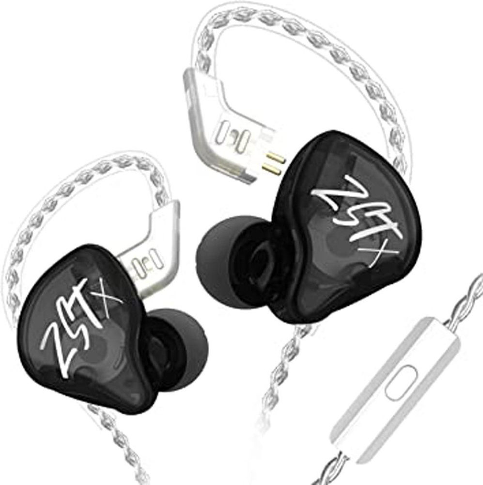 Наушники Внутриканальные KZ Acoustics ZST X с микрофоном (черные ...