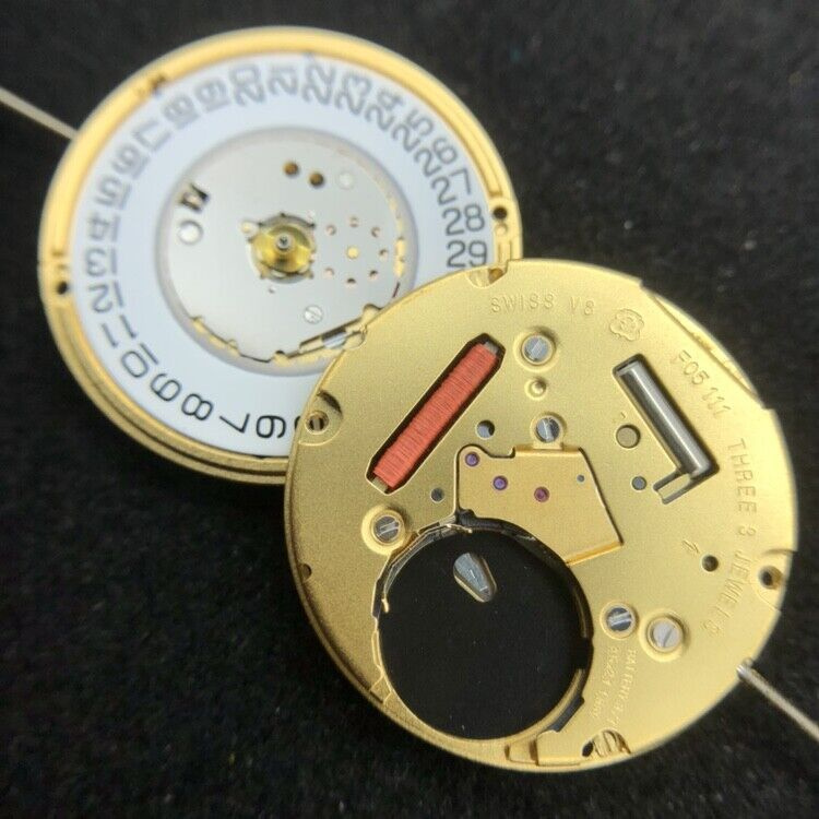 Оригинальные часы ETA F05.111 Кварцевые 3 стрелки Дата в 3 швейцарский ...