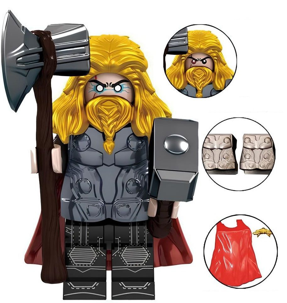 Минифигурка Тор / Thor совместима с конструкторами лего (4.5см, пакет ...