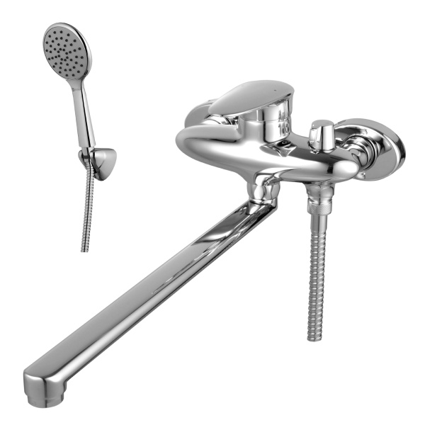 Смеситель для ванны с душем с длинным изливом лейкой и шлангом Lemark Status LM4417C ...