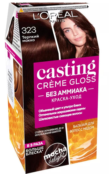L'Oreal Paris Краска для волос Casting Creme Gloss, 323 Черный шоколад ...