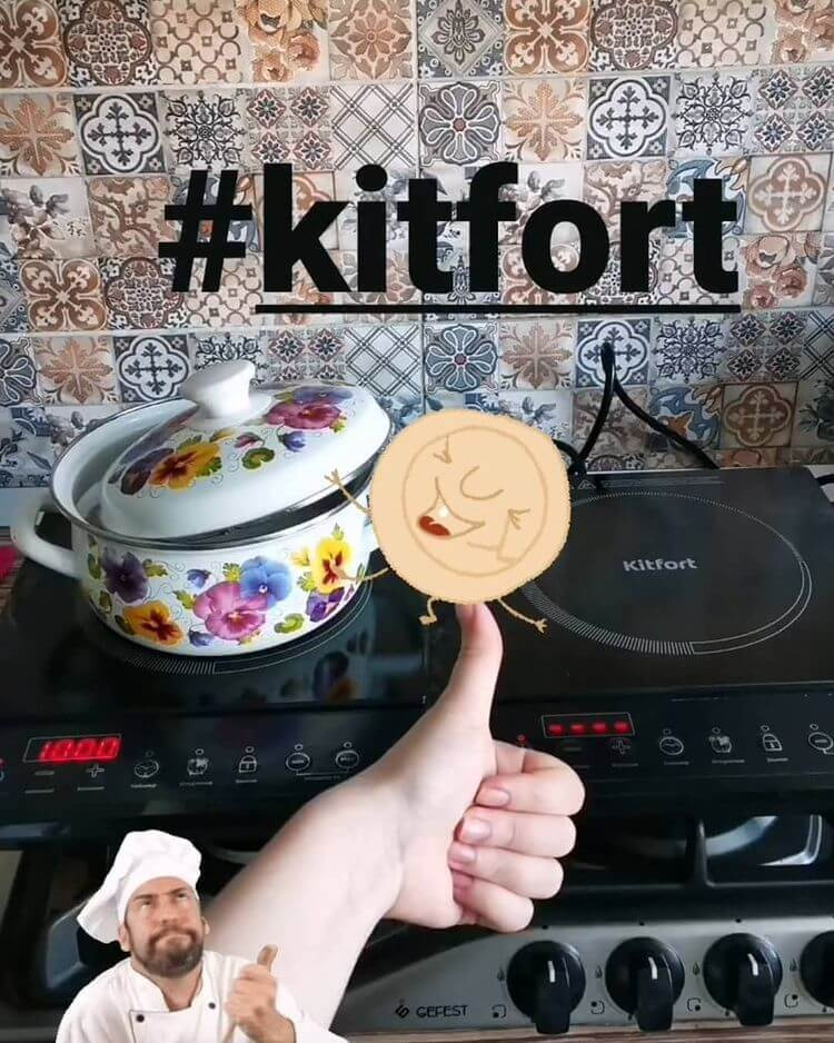 Kitfort КТ-109 Индукционная настольная плита, 2 конфорки, черная купить на OZON по низкой цене ...