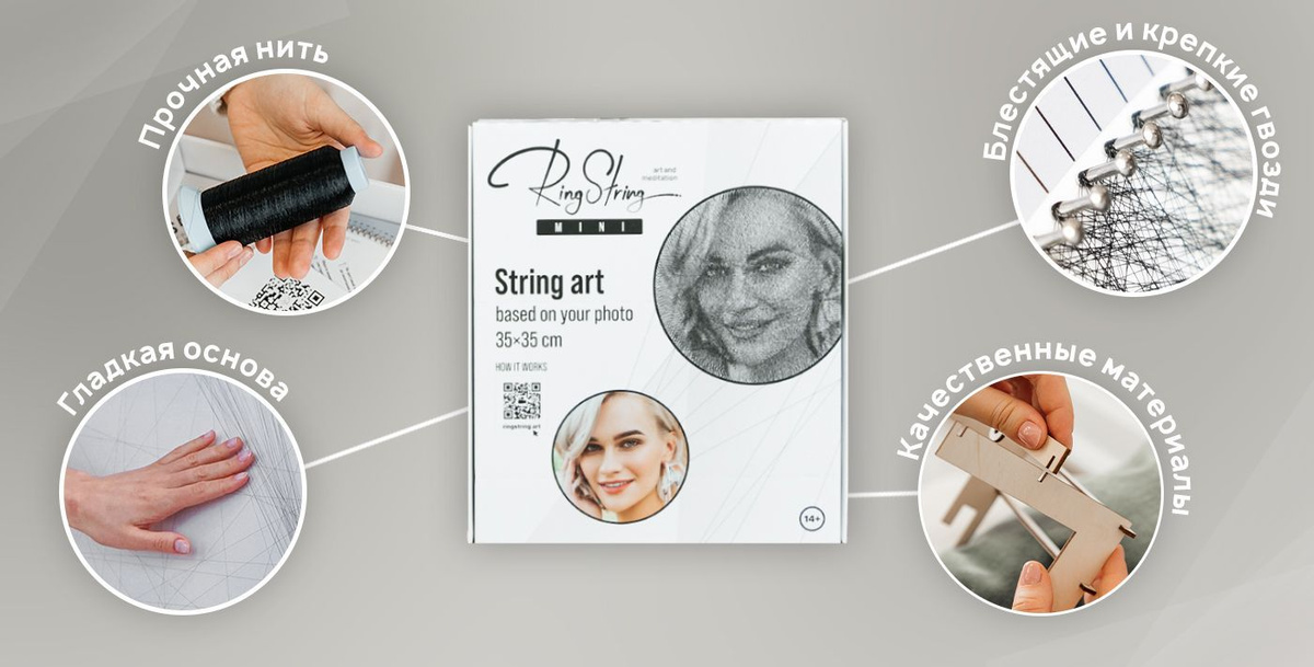 Набор для создания картины нитью из любой фотографии RingString mini купить на OZON по низкой ...