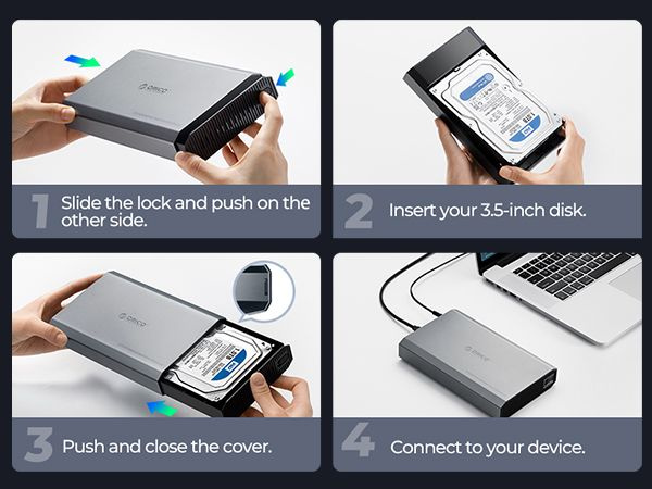 Внешний корпус 3.5" ORICO DD35 диска SSD/HDD 3.5" USB-C sata3 6 Гбит/с ...