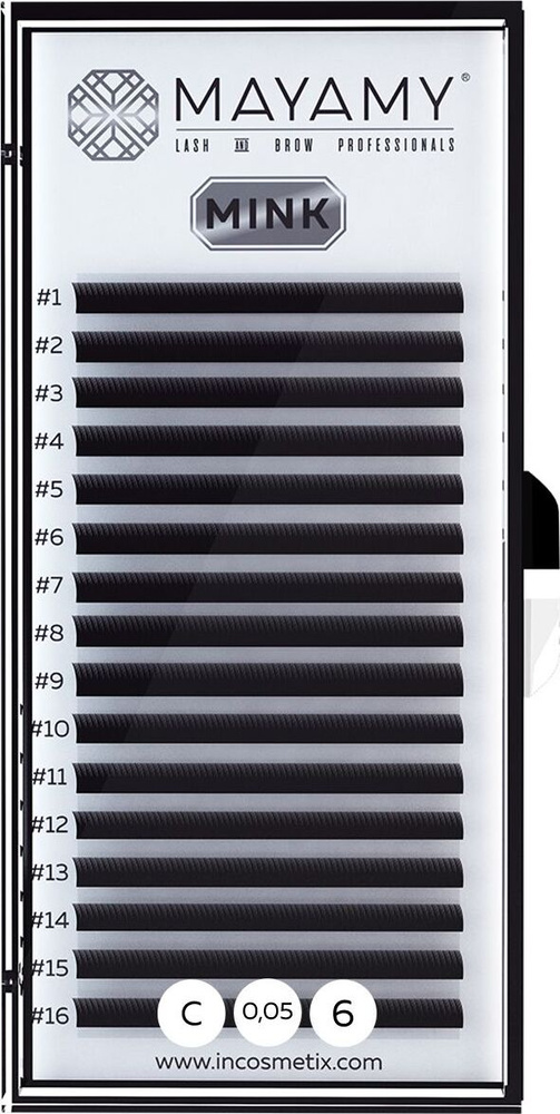 Innovator Cosmetics Ресницы MAYAMY MINK 16 линий С 0,05 6 мм - купить с ...