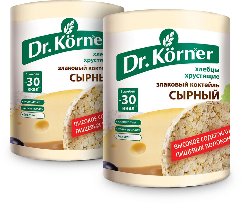 Хлебцы Dr. Korner Сырный злаковый коктейль, 100 г х 2 шт - купить с ...