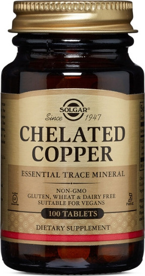 Solgar, Chelated Copper "Хелатная Медь", 2,5 мг, 100 таблеток - купить ...