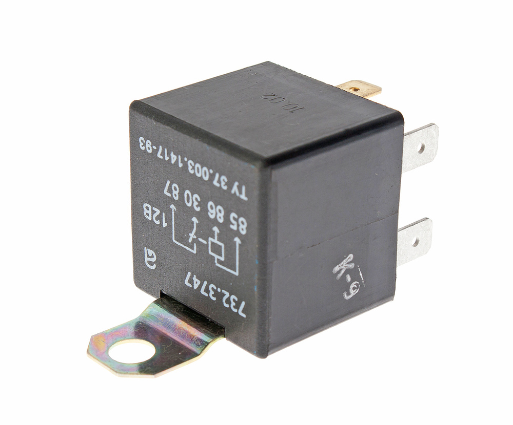 Реле электромагнитное 12V 4-х контактное 25А замык. с кронштейном АВАР ...