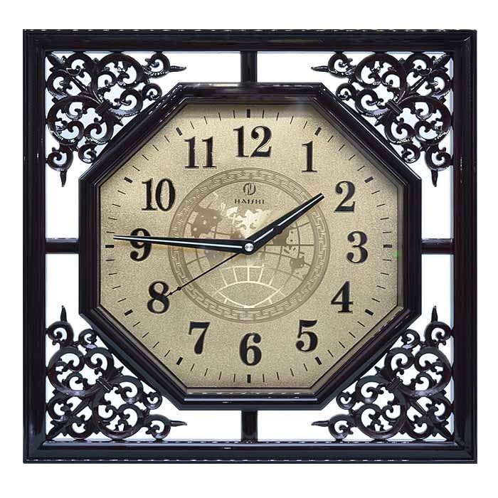 Часы настенные бесшумные квадратные 42 х 42см Резные купить по низкой цене в интернет магазине