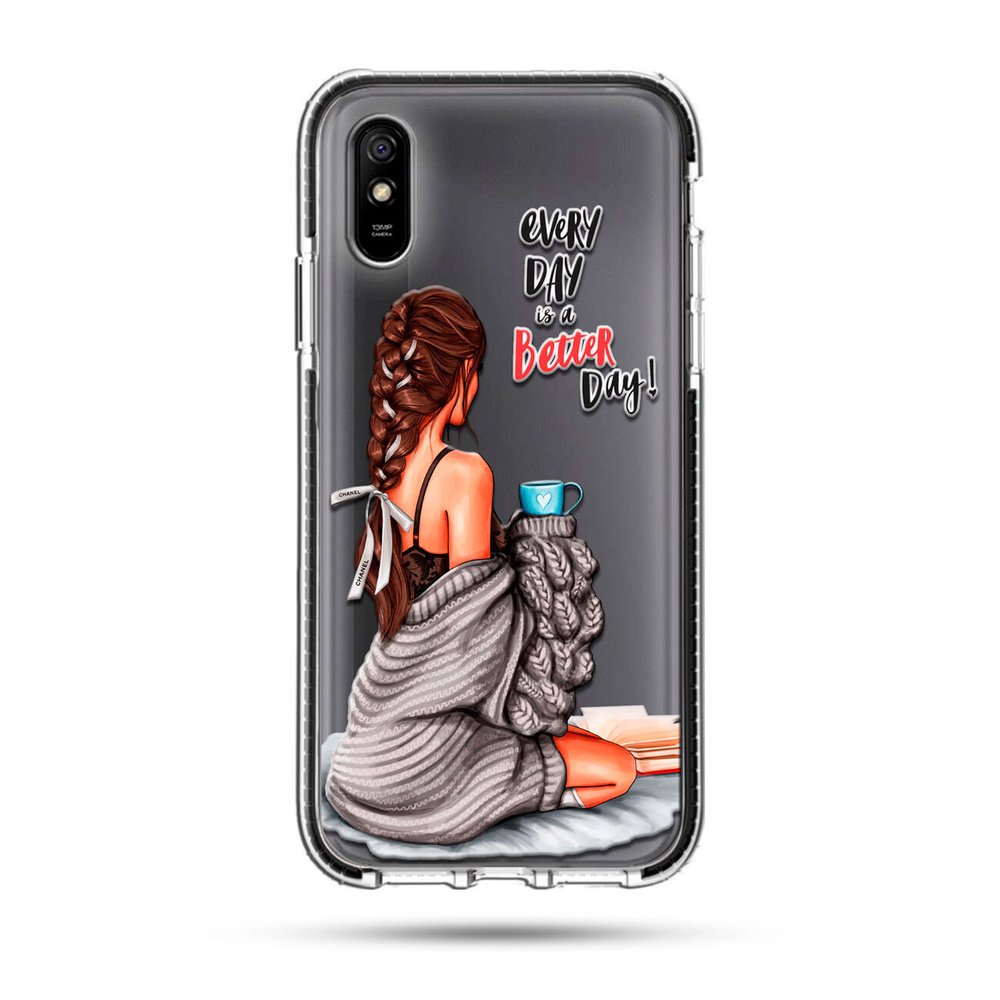 Силиконовый чехол Каждый день (брюнетка) на Xiaomi Redmi 9A / Сяоми ...
