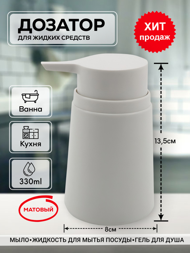 Дозатор для жидкого мыла VITARTA Unisson white пластик (белый) - купить ...