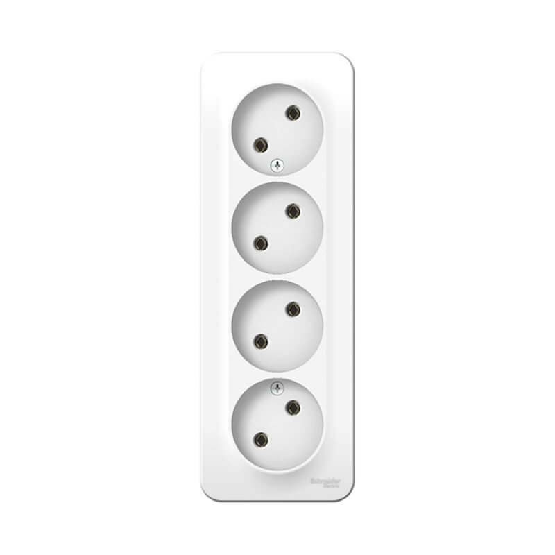 Розетка Schneider Electric Blanca белая, четырехместная, без заземления ...