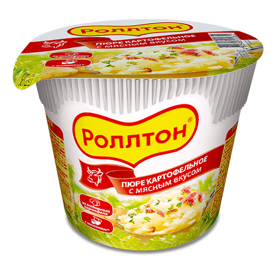 Пюре быстрого приготовления Роллтон с мясным вкусом 40гр 9шт - купить с ...