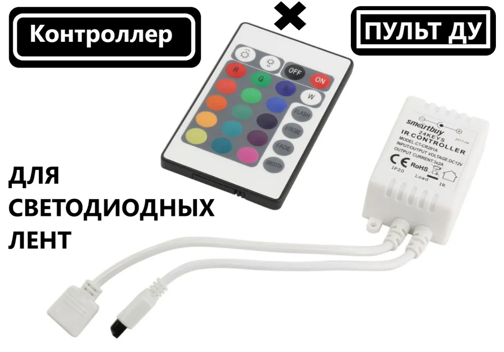 Контроллер и пульт ДУ для светодиодной ленты/RGB контроллер купить на ...