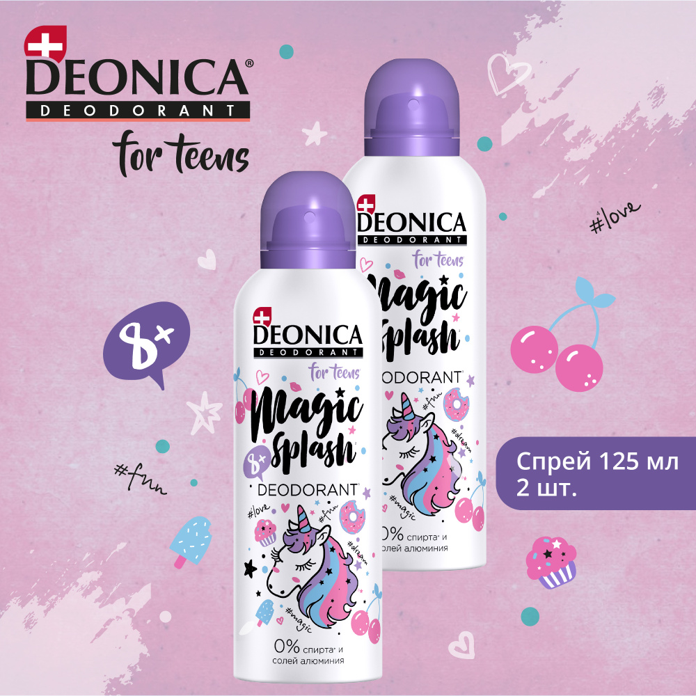 Детский дезодорант для девочек Деоника for teens Magic splash, спрей ...
