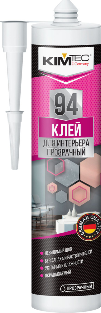 Монтажный клей KIM TEC 94 для интерьера, прозрачный, 280мл купить на OZON по низкой цене (679587575)