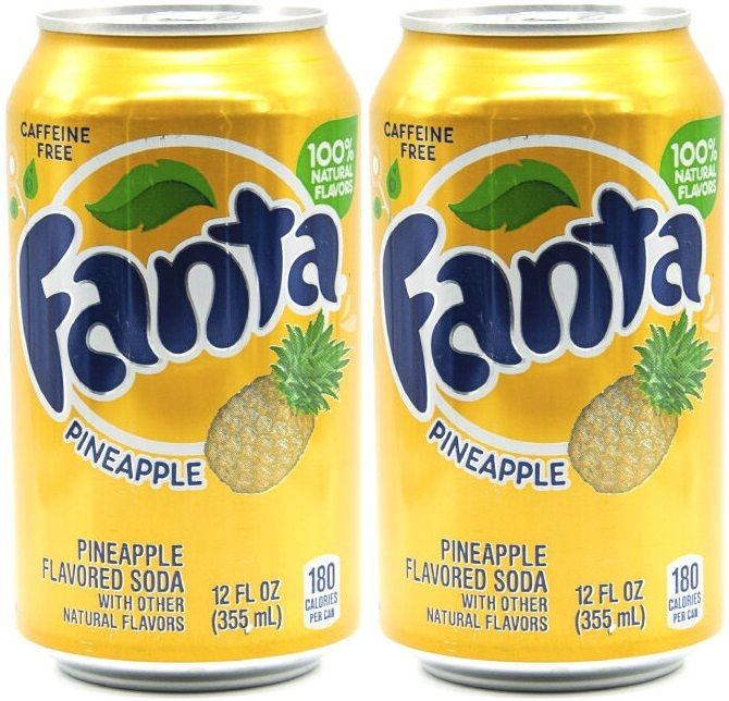 Газированный напиток Fanta Pineapple / Фанта Ананас 2 шт. 355 мл. (США) - купить с доставкой по ...