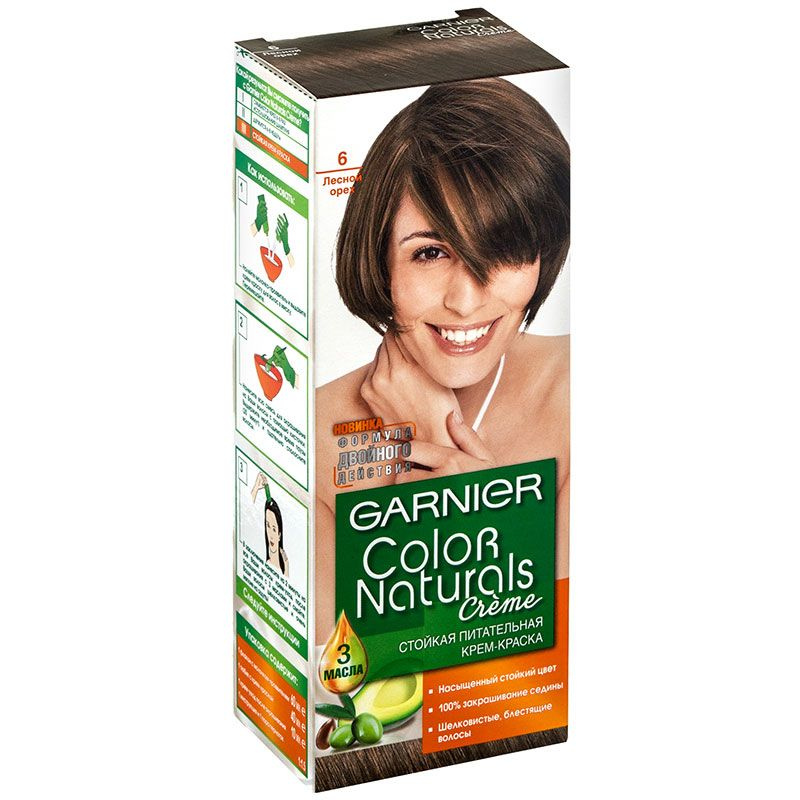 Garnier/ Color Naturals Крем-краска для волос, номер 6, Лесной орех ...