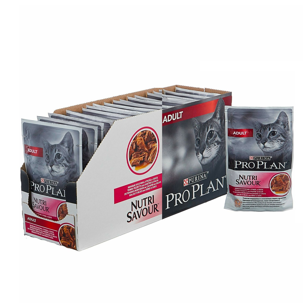 Purina Pro Plan Adult Консервированный корм для взрослых кошек, утка в ...