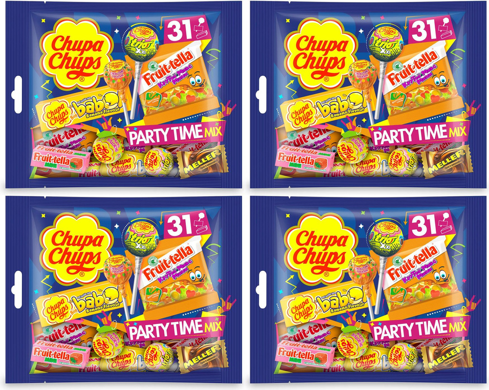 Набор кондитерских изделий Chupa Chups Party Time Mix, комплект: 4 ...