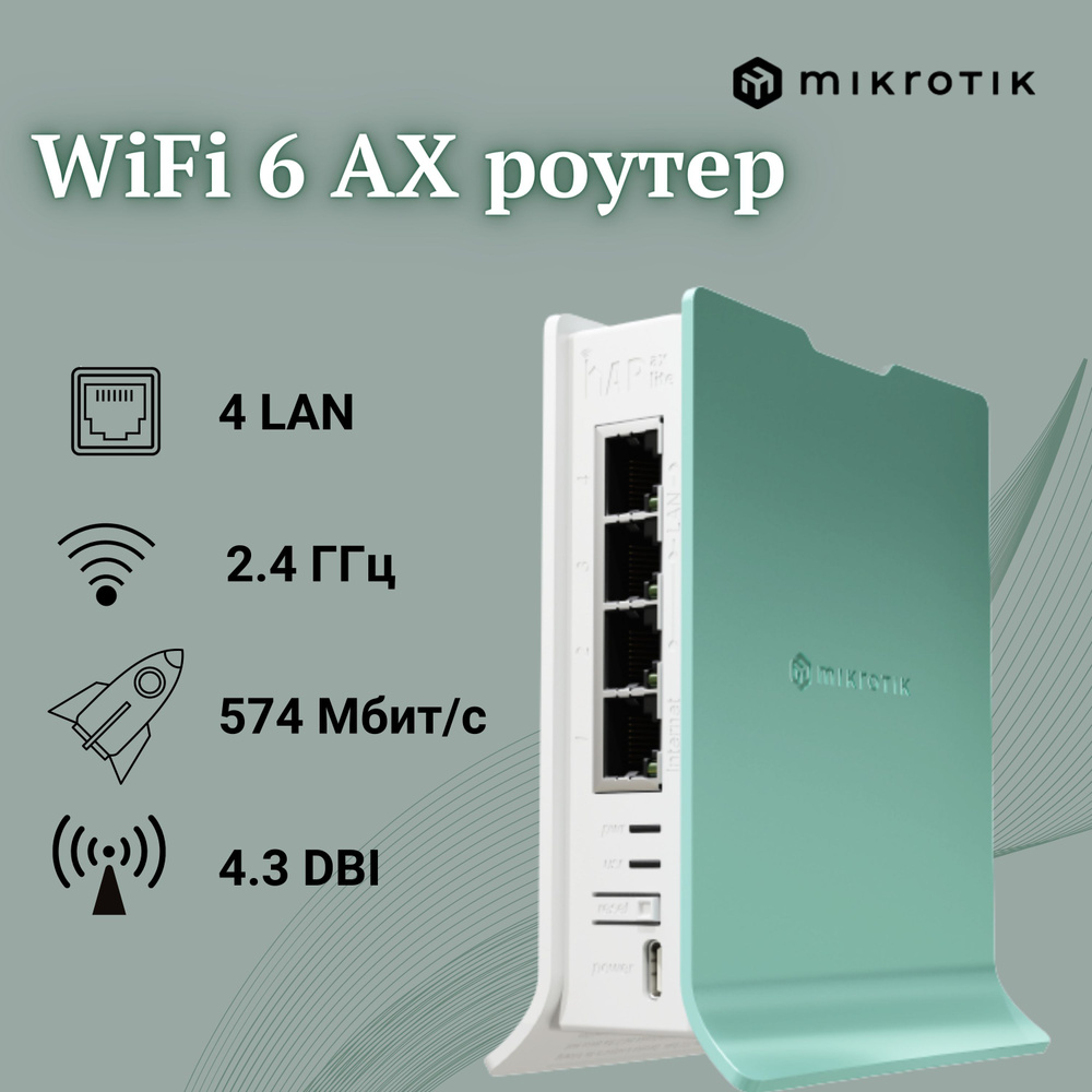 Роутер Mikrotik Hap Ax бирюзовый белый 2 4 ГГц купить по низкой цене с доставкой в интернет