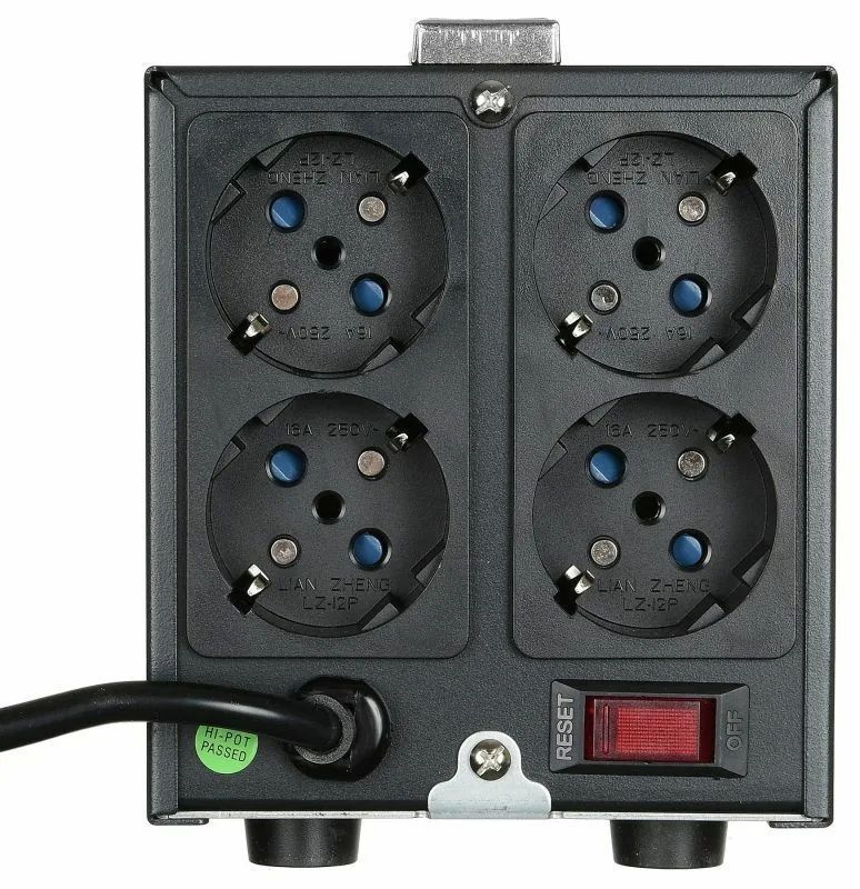 Стабилизатор напряжения Ippon AVR-2000 черный, 2000 ВА, 1200 Вт / 0.6 кВт, 4 x EURO розетки ...