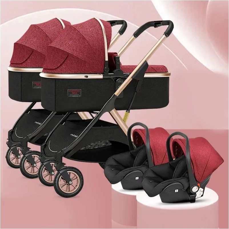 Коляска-люлька,коляска для близнецов,Матрасик *2 дождевик *2 москитная ...