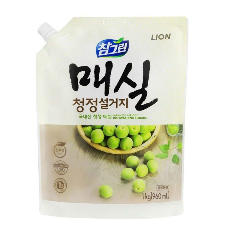 Средство для мытья посуды, овощей и фруктов CJ LION Chamgreen Японский абрикос, сменный блок ...