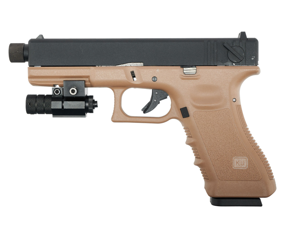 Страйкбольный пистолет KJW Glock G18 (6 мм, GBB, Gas, Tan, удлиненный ...