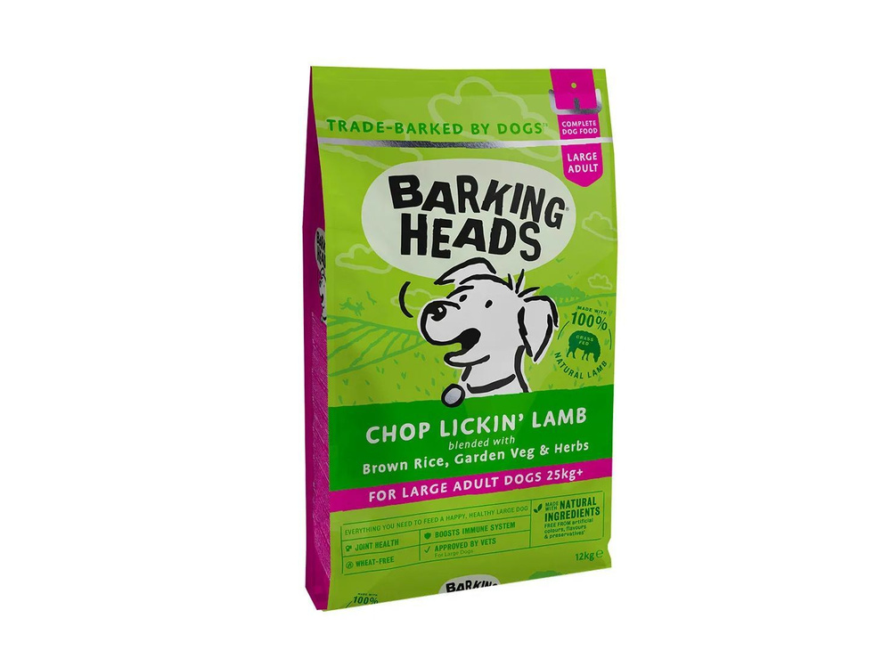 Сухой корм Barking Heads Chop Lickin Lamb Large Breed для взрослых ...
