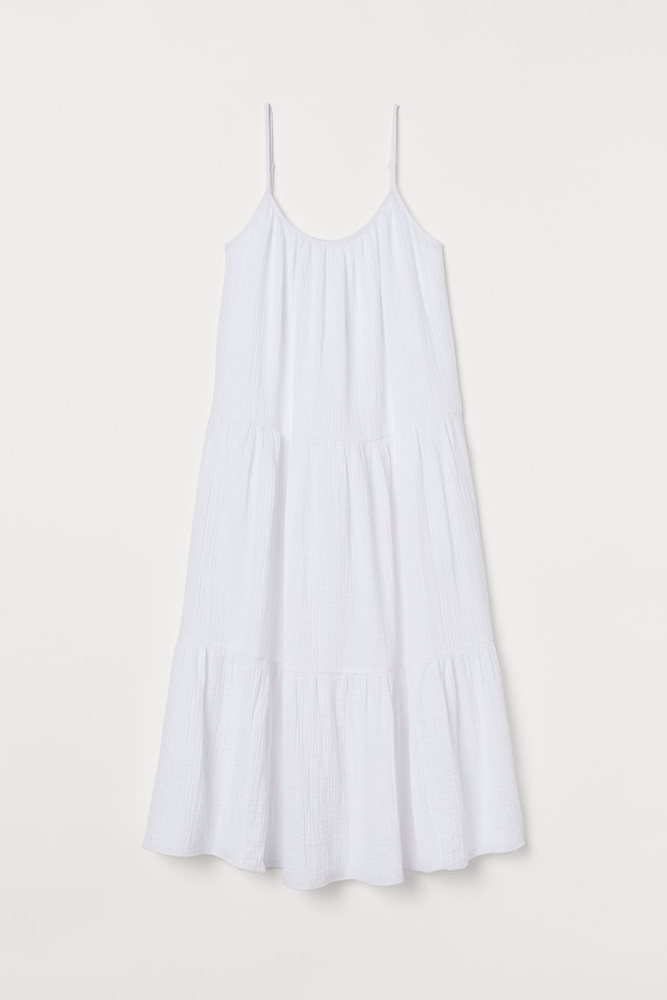 Платье H&M, цвет: white (белый). 862167_003. Размер M (44/46), Женский, На любой сезон, размер ...