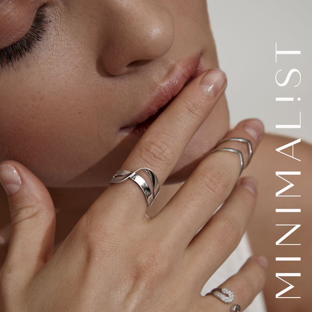 Minimal!st Кольцо Серебро родированное 925 пробы - купить с доставкой по выгодным ценам в ...