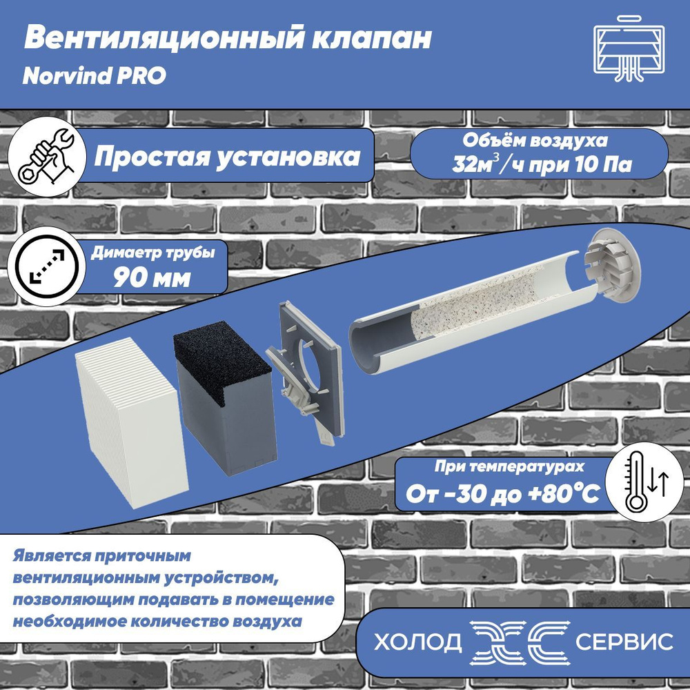 Приточный вентиляционный клапан Norvind Pro - купить по выгодной цене в ...