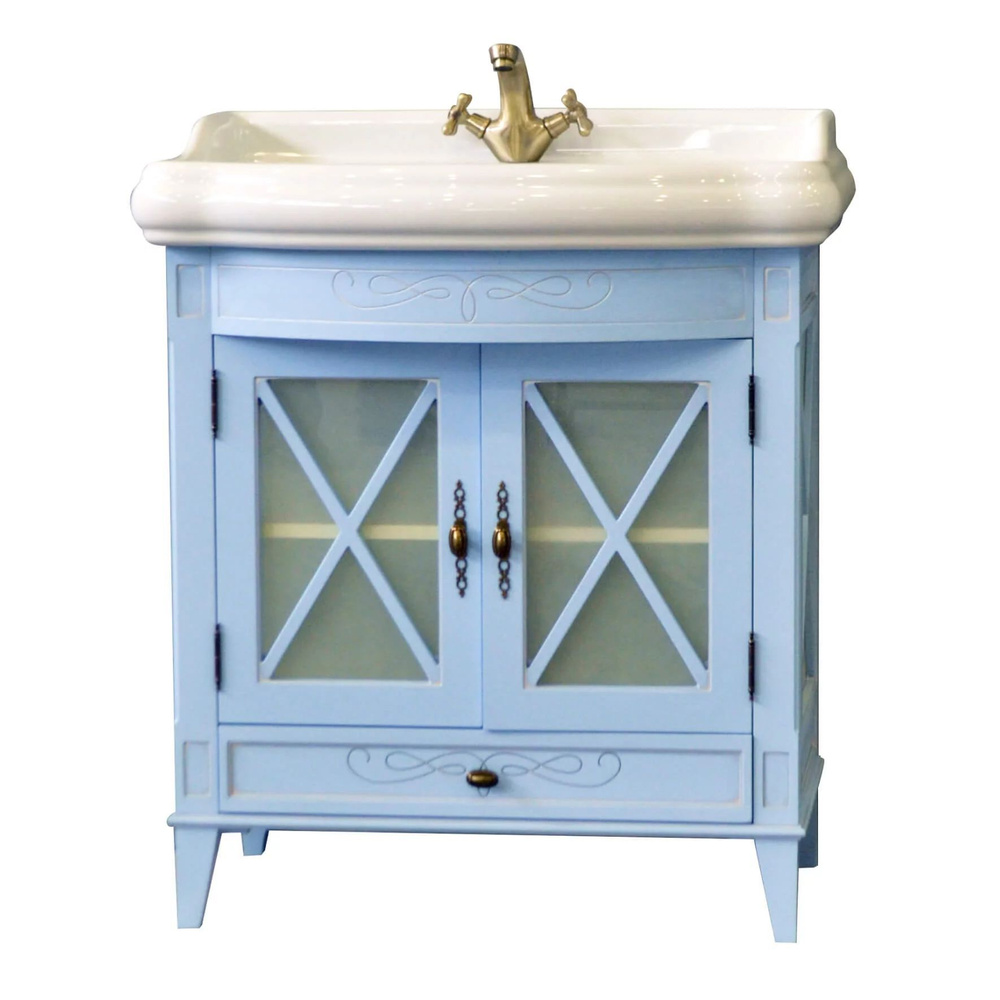 Atoll Тумба с раковиной, Ретро 75 blue, 74х55х93 см - купить с ...